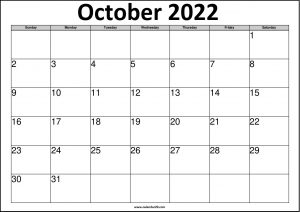October 2022 Printable Calendar - Calendar20.com