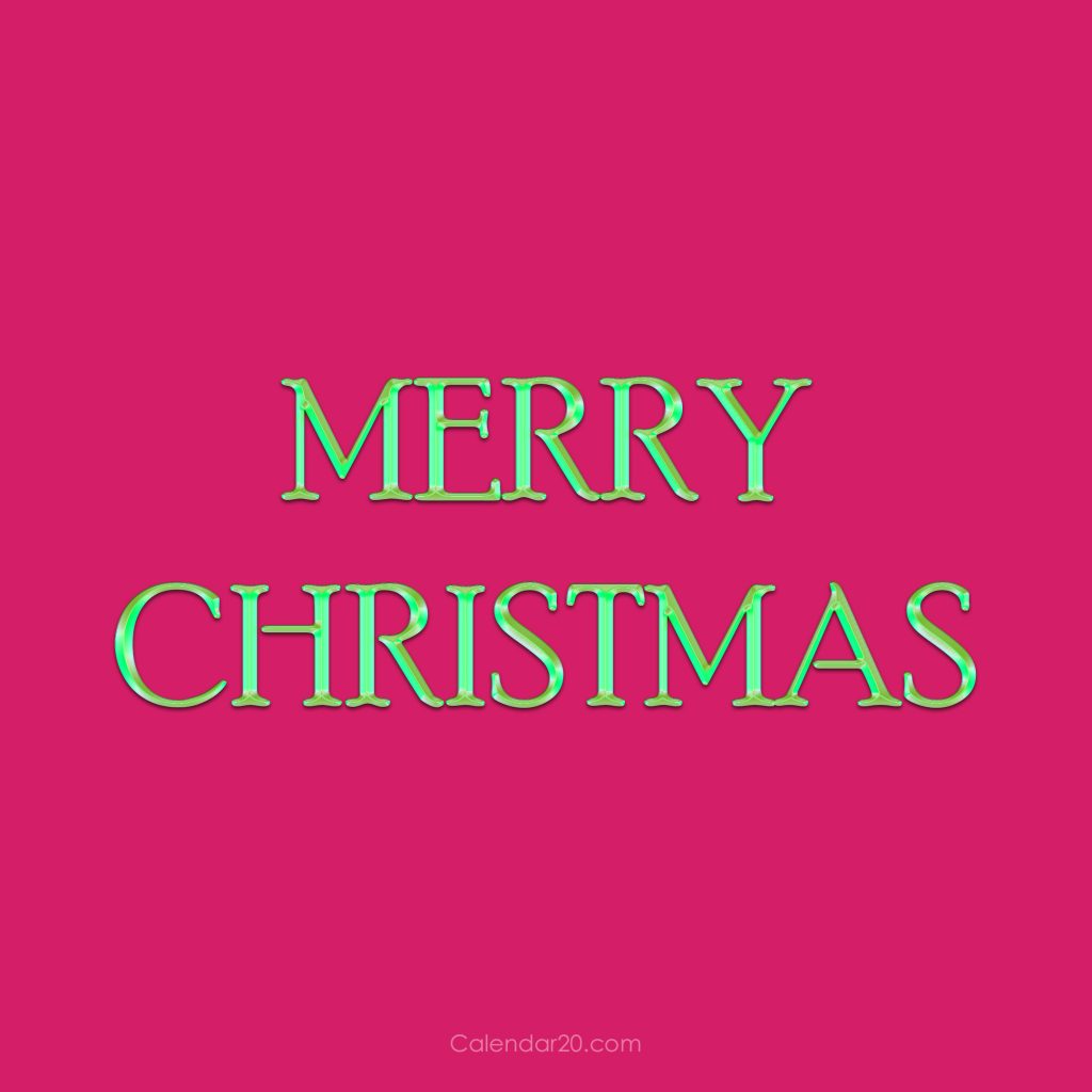 Merry Christmas Card, Square, Pink - Calendar20.com