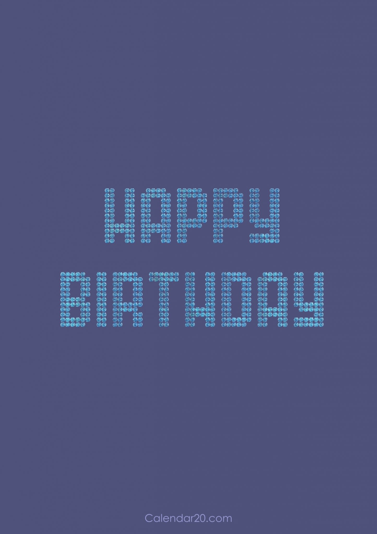 Birthday Card, Rectangle, Navy Blue - Calendar20.com