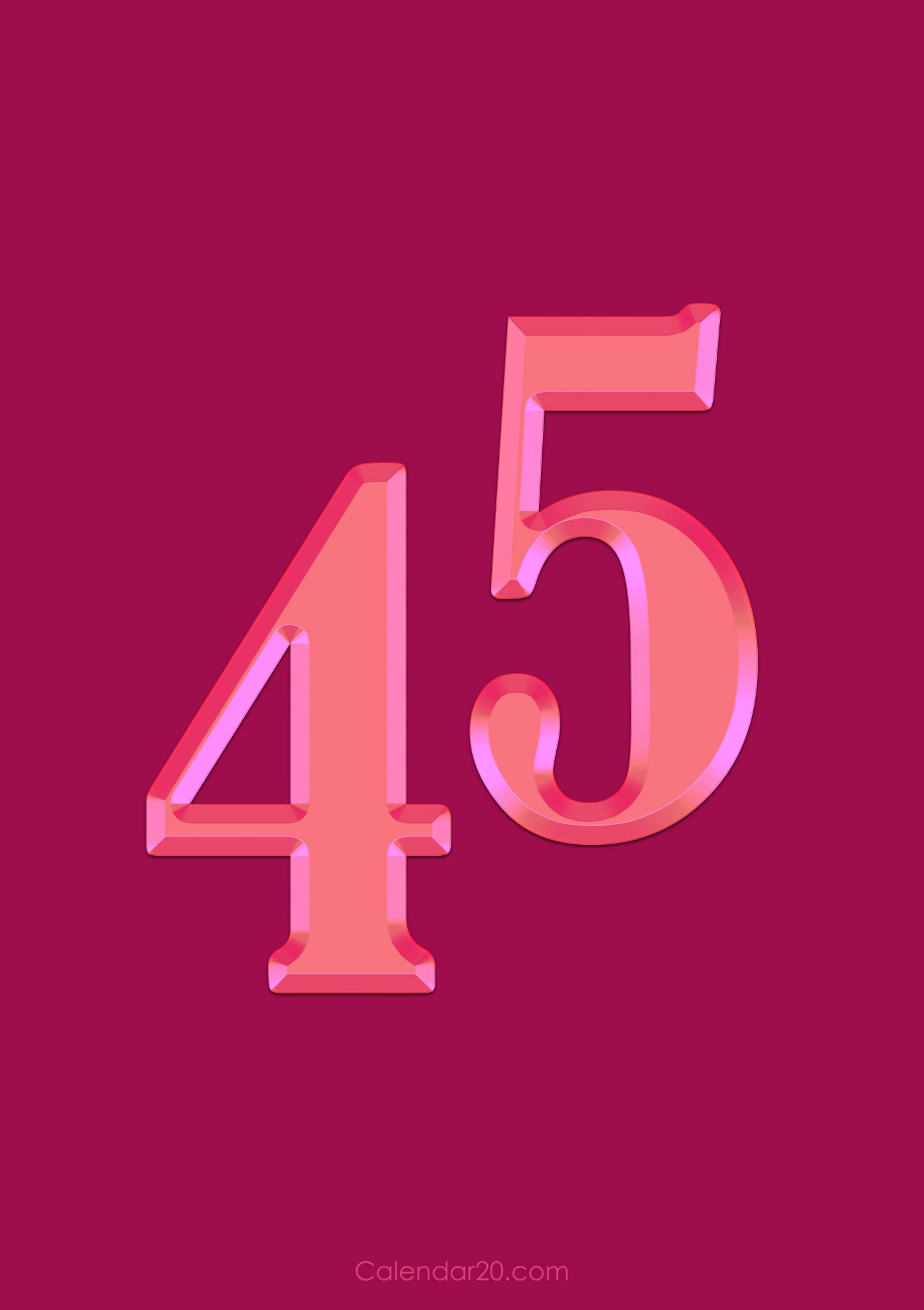 Birthday Card, Rectangle: 45 Years Old - Calendar20.com