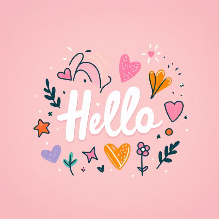 Hello On Pink Background for girls - Calendar20.com