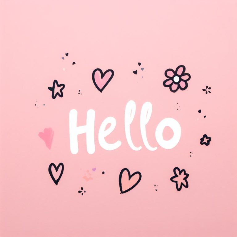 Hello On Pink Background for girls - Calendar20.com