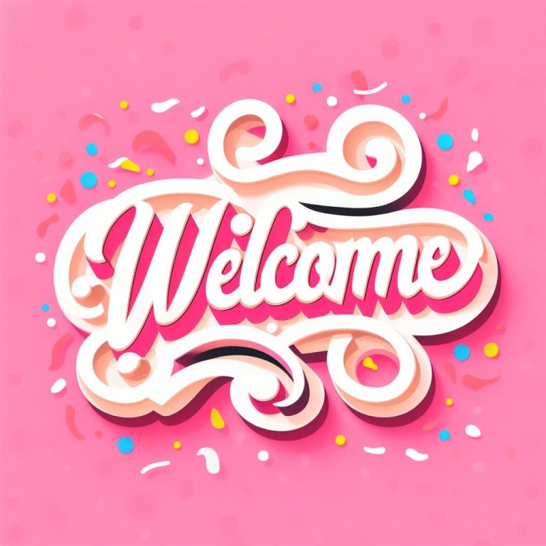 4 Cute Welcome Cards Pink Background - Calendar20.com