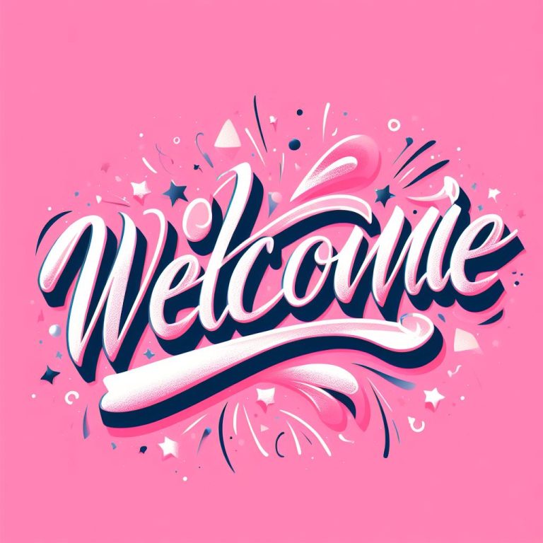 4 Cute Welcome Cards Pink Background - Calendar20.com
