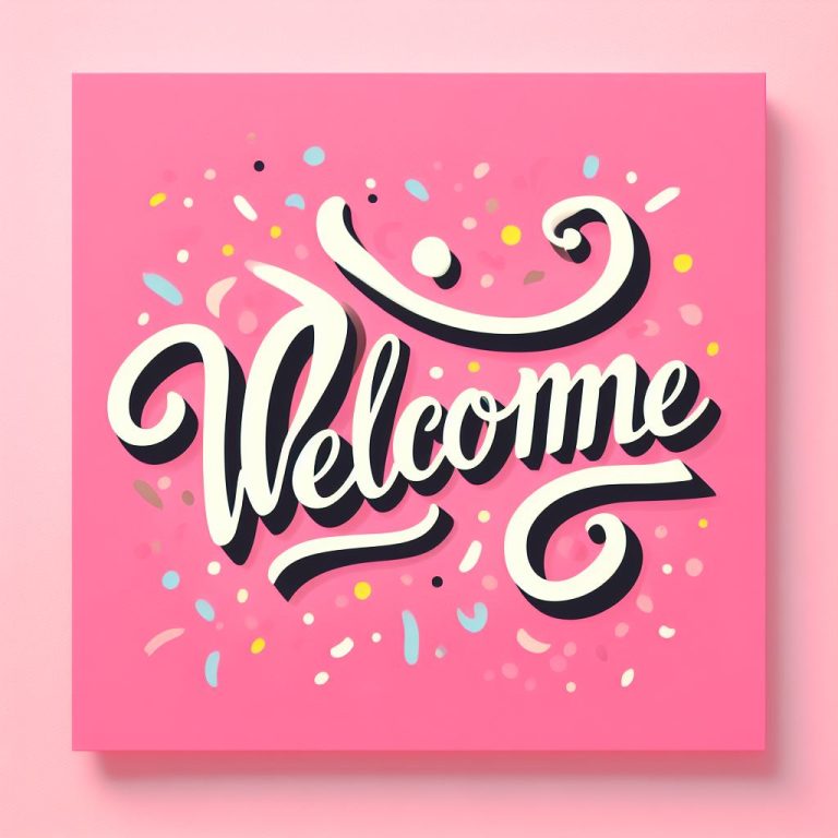 4 Cute Welcome Cards Pink Background - Calendar20.com