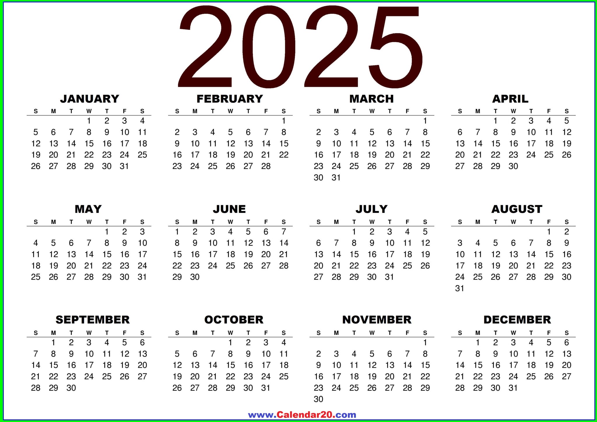 2025 Calendar Archives Calendar20