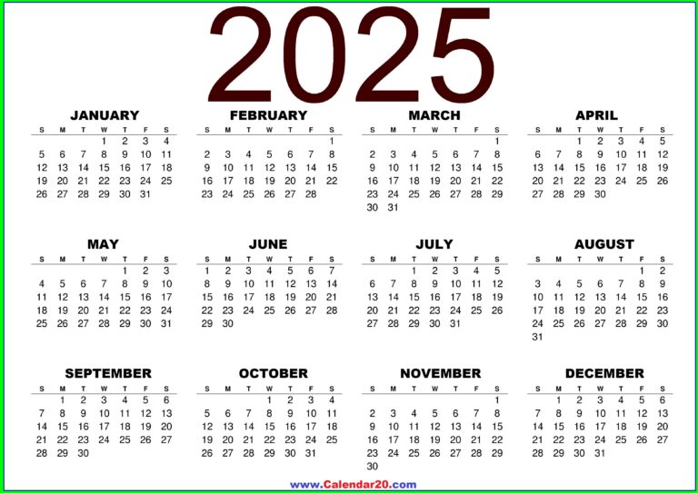 2025 Calendar Archives - Calendar20.com