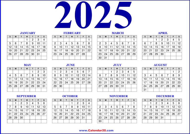 2025 Calendar Archives - Calendar20.com